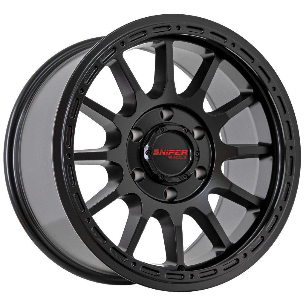 SNIPER BLAST - MATT BLACK 17x9 / 6x139.7 / -44 Offset – Nucleus Custom ...